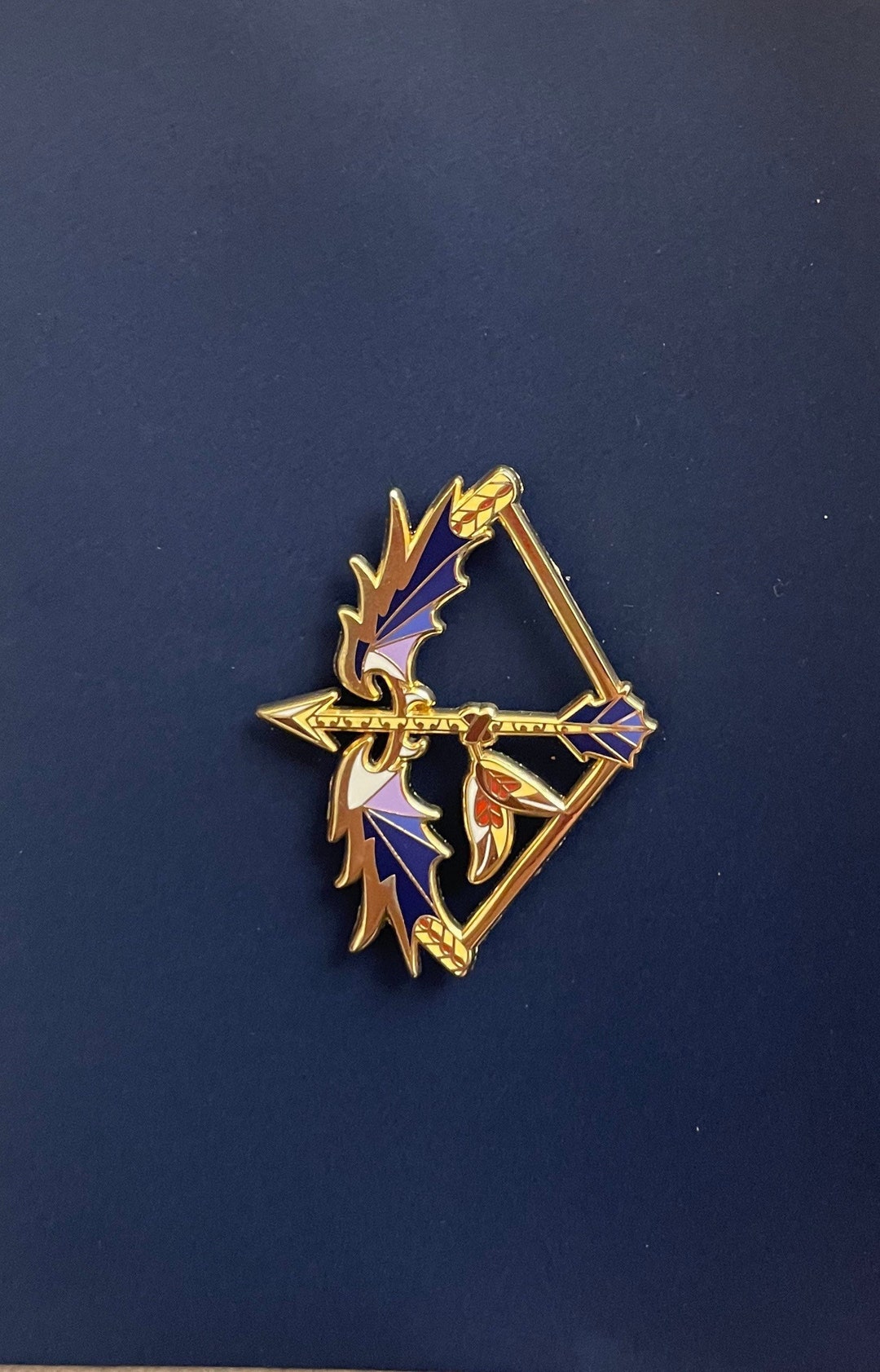 Hard Enamel Pin Dragon Bow and Arrow Lapel Brooch - Etsy