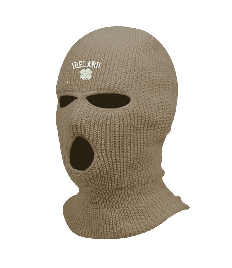 Ireland 4 Leaf Clover 3 Hole Ski Mask Adult Embroidered Full Face Cover ...