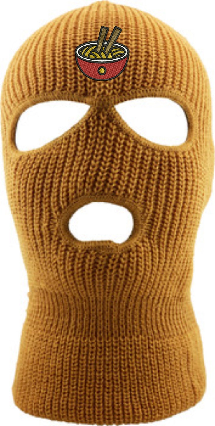 Ramen 3 Hole Ski Mask Adult Three Hole Mask Embroidered Full - Etsy