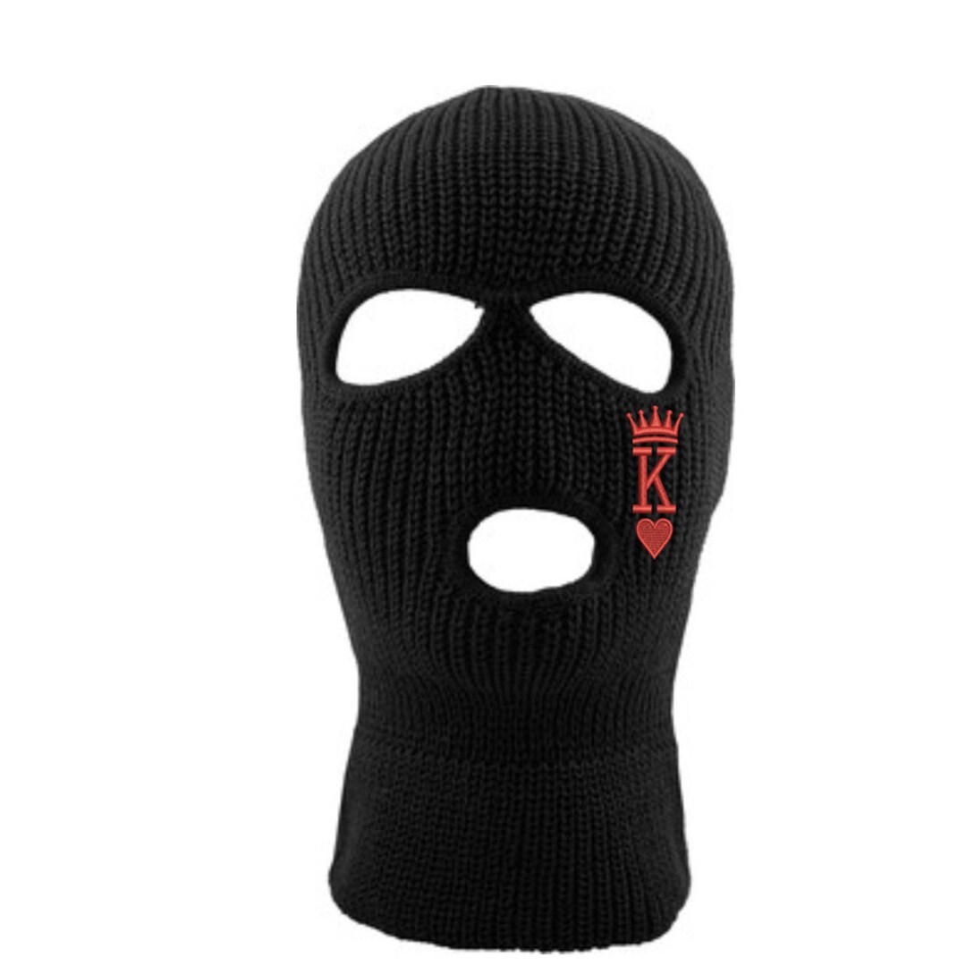 King 3 Hole Ski Mask Adult Three Hole Mask Embroidered Full - Etsy