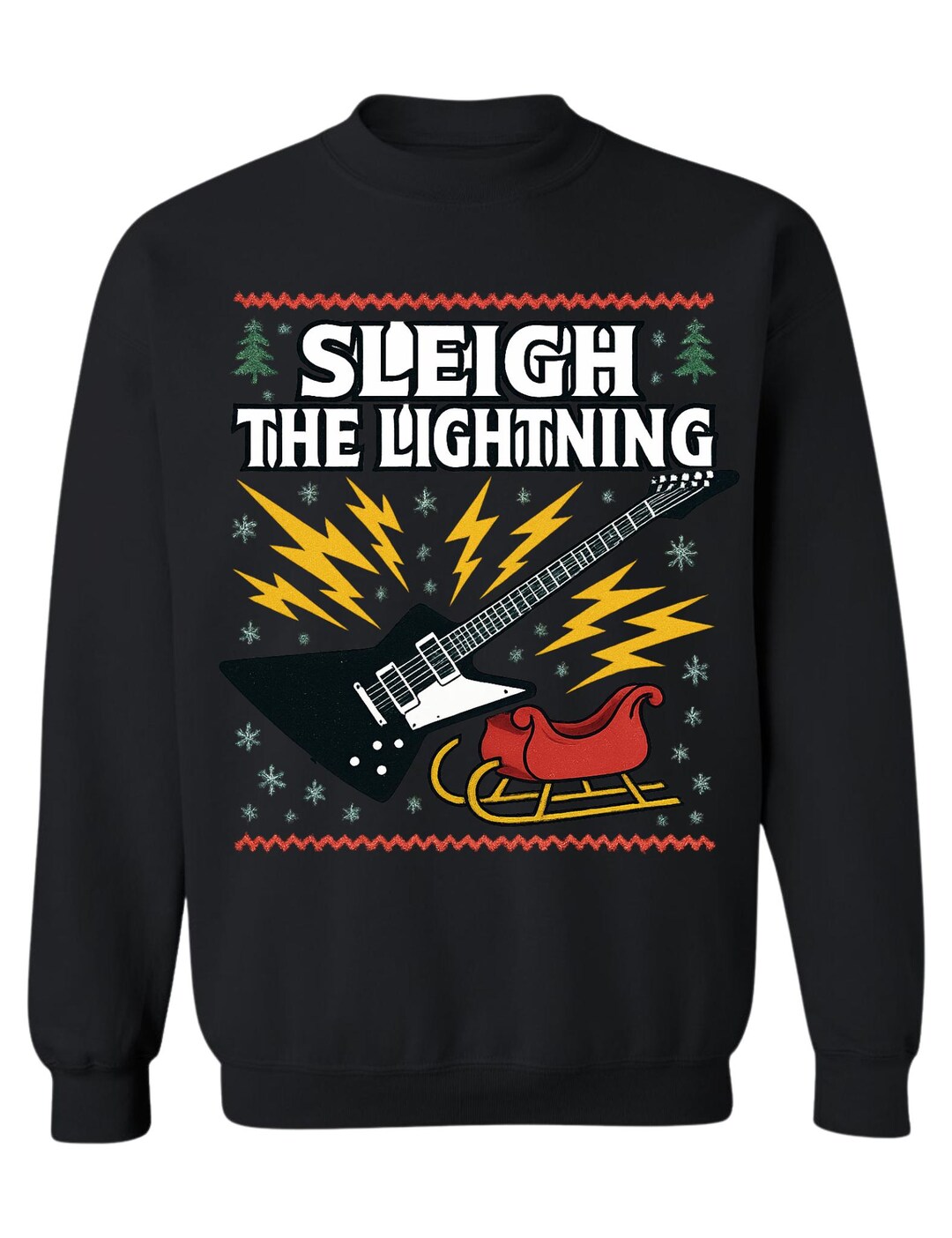 Sleigh the Lightning – Heavy Metal Christmas Design for Rock & Thrash ...