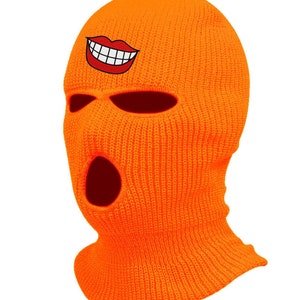 Smiling Lips 3 Hole Ski Mask Adult Embroidered Full Face Cover Warm ...