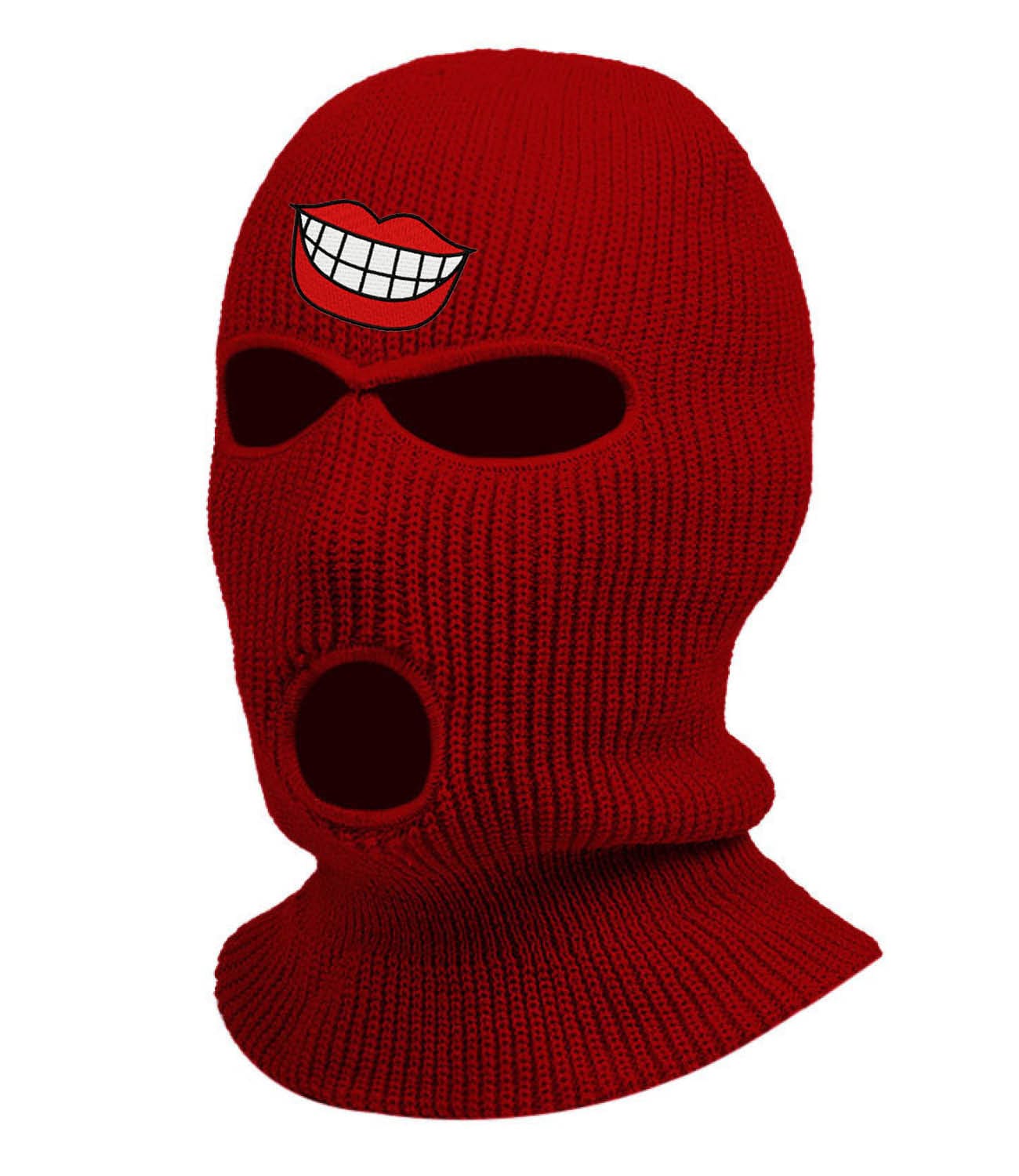 Smiling Lips 3 Hole Ski Mask Adult Embroidered Full Face Cover Warm ...