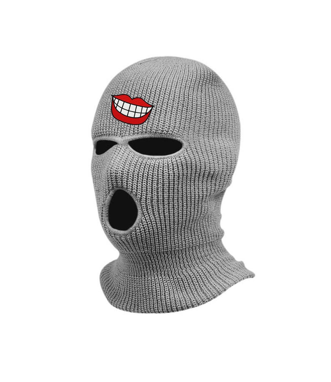 Smiling Lips 3 Hole Ski Mask Adult Embroidered Full Face Cover Warm ...