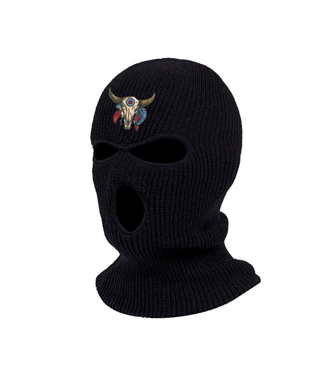 Buffalo Skull 3 Hole Mask Adult Embroidered Full Face Cover Warm ...