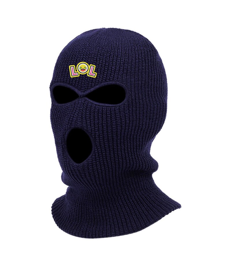 LOL Smiley Face 3 Hole Ski Mask Adult Three Hole Mask | Etsy