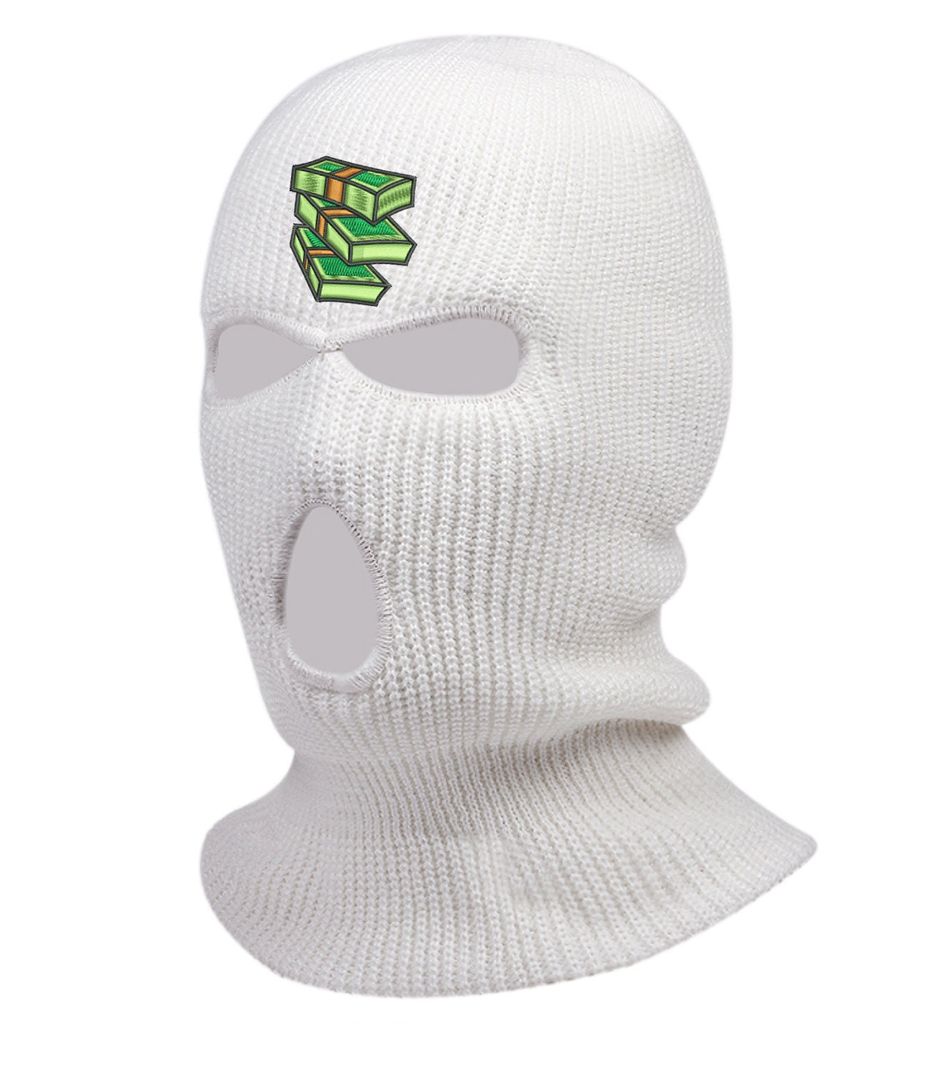 Money Bills 3 Hole Ski Mask Adult Embroidered Full Face Cover Warm ...