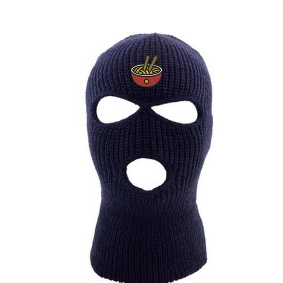 Ramen 3 Hole Ski Mask Adult Three Hole Mask Embroidered Full | Etsy