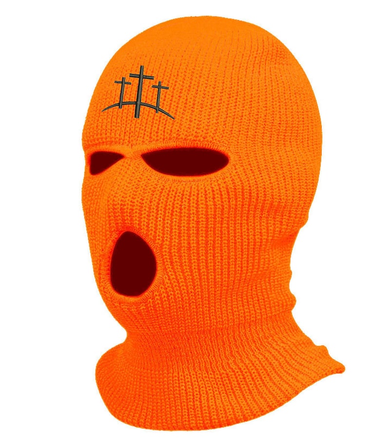 Cross Crown 3 Hole Ski Mask Adult Embroidered Full Face Cover Warm ...