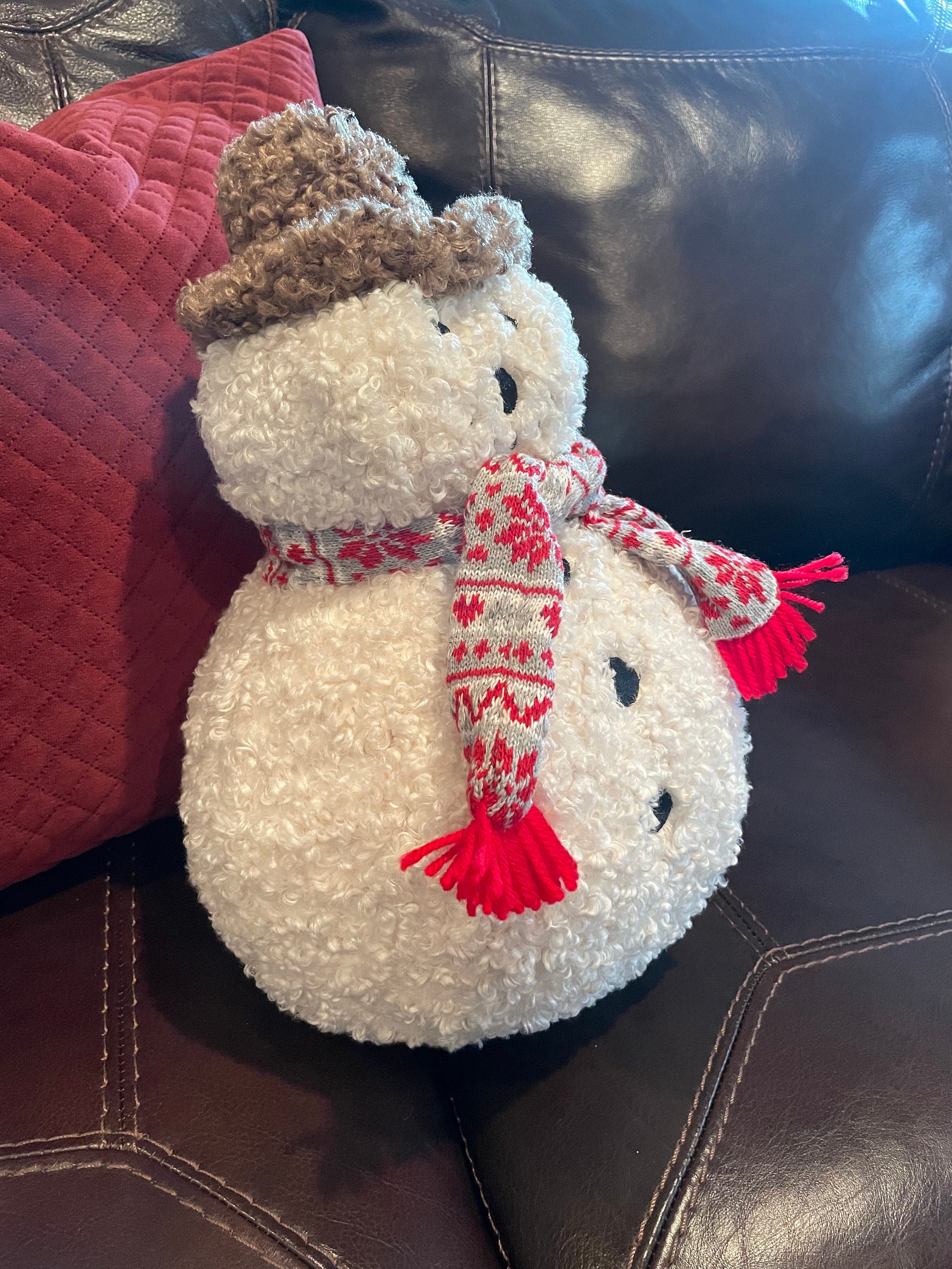 Willo Snowman, Snowman Pillow, Christmas Pillow, Decor Pillow, Snow Pillow, Cozy Pillow, Sherpa ...