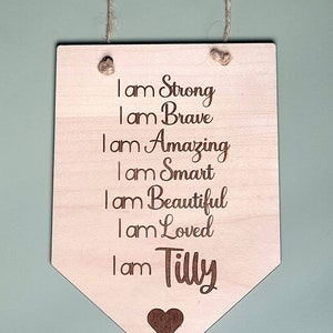I Am, Personalised, Positive Affirmations, Wall Art, Playroom, Kids ...
