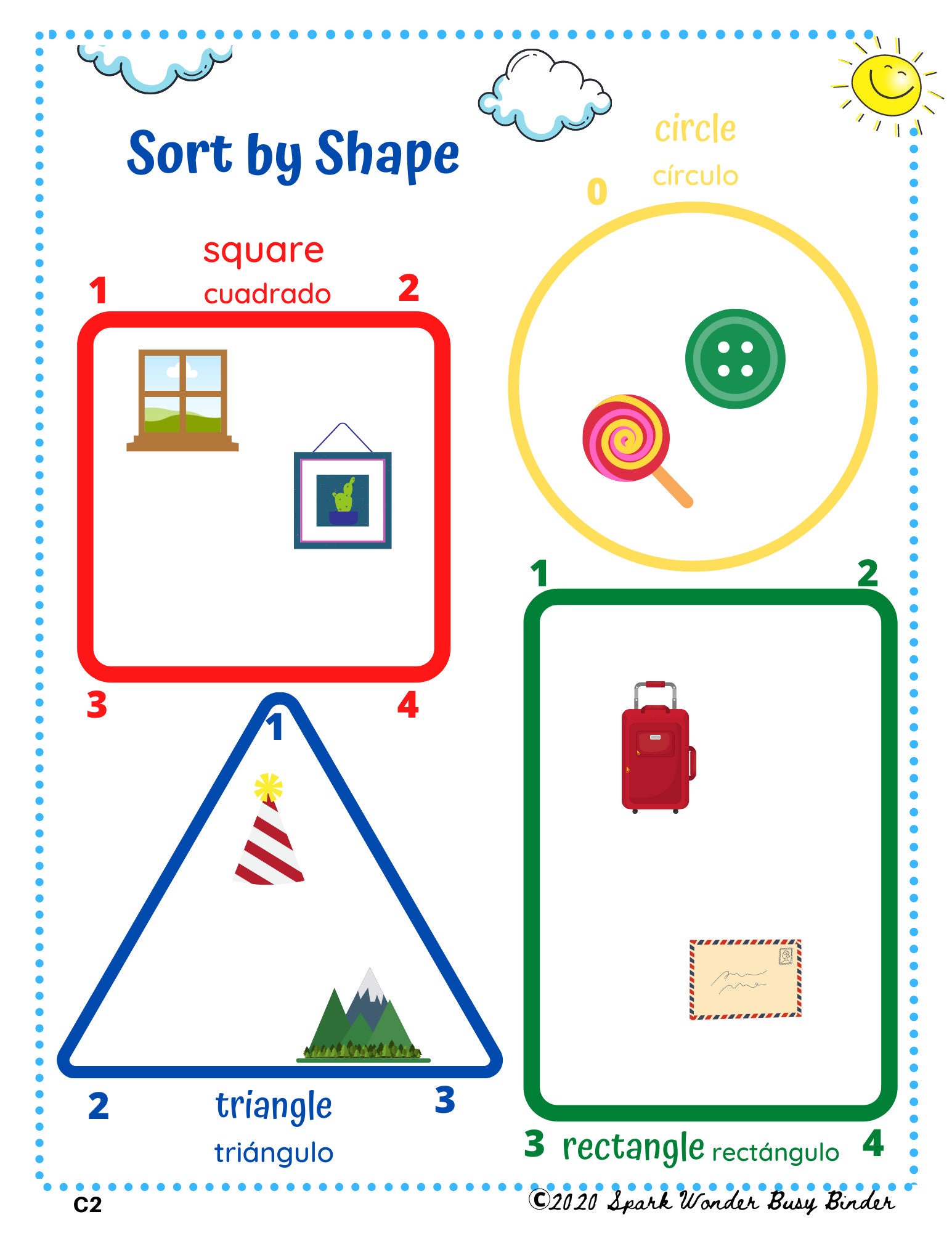 Math Activity Worksheet, Shapes and Color Sorting, Patterns, Busy ...