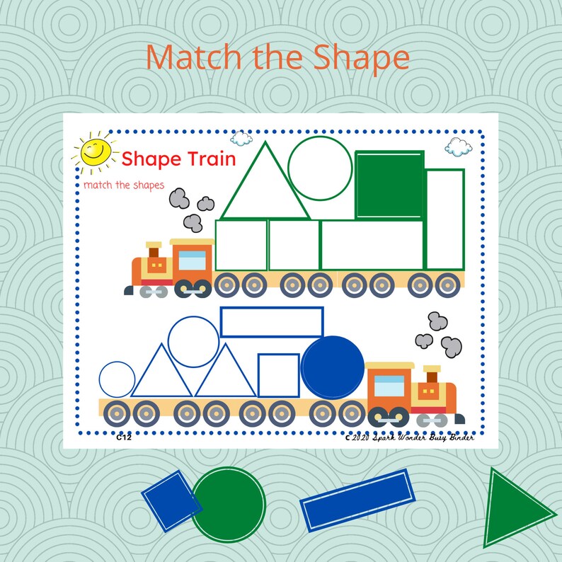 Math Activity Worksheet, Shapes and Color Sorting, Patterns, Busy ...