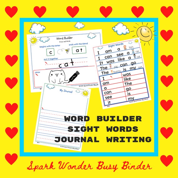 Busy Binder Word Builder Sight Words Writing Reading | Etsy