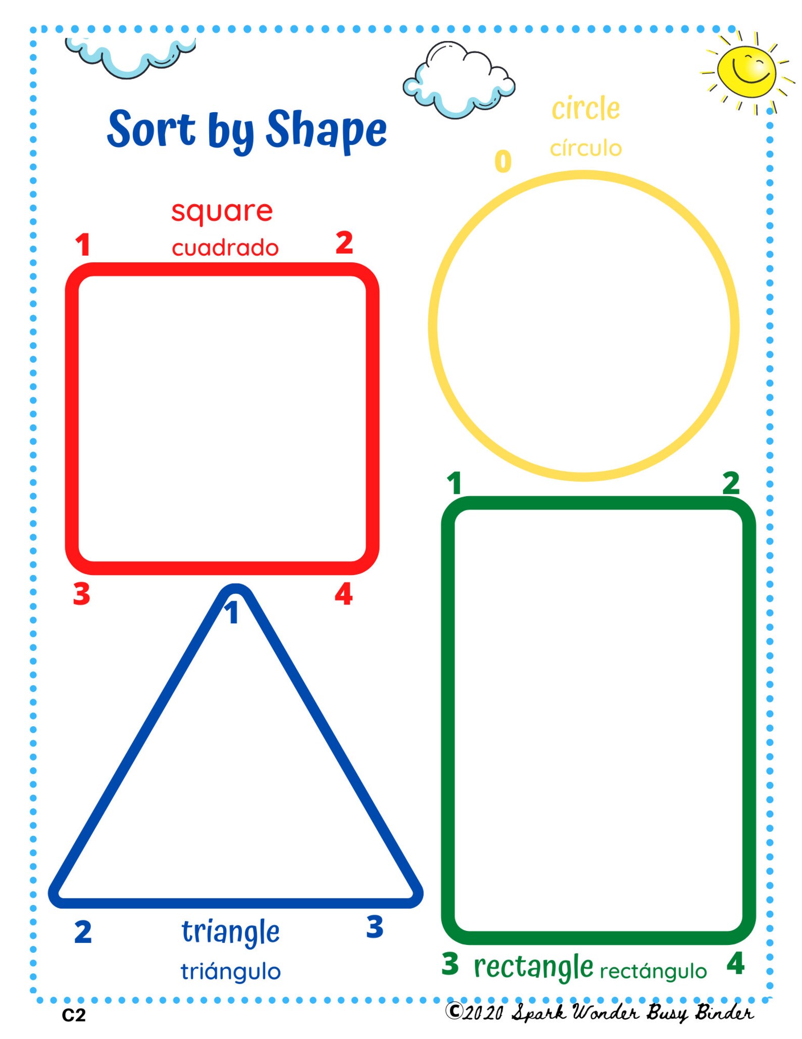 Math Activity Worksheet Shapes and Color Sorting Patterns | Etsy
