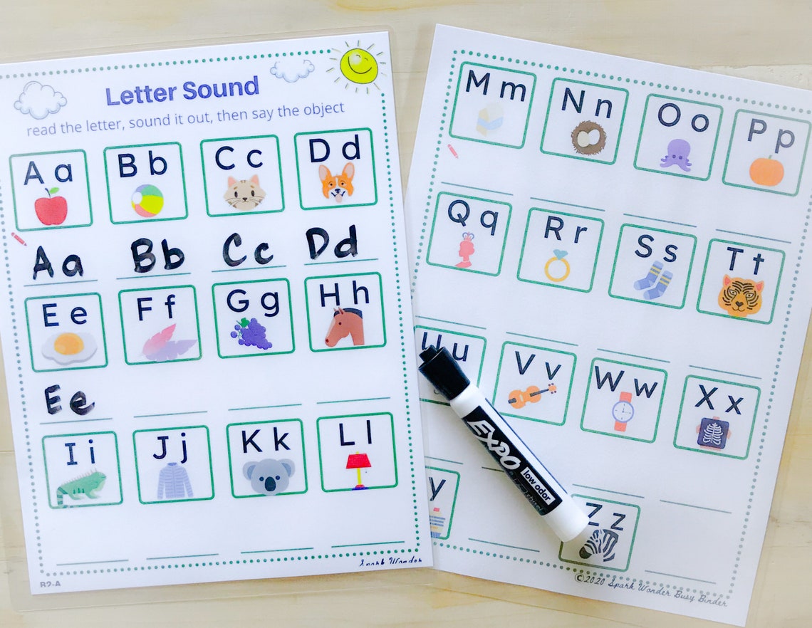 Matching Letter Activity, Busy Binder, Beginning Sound, Printable ...