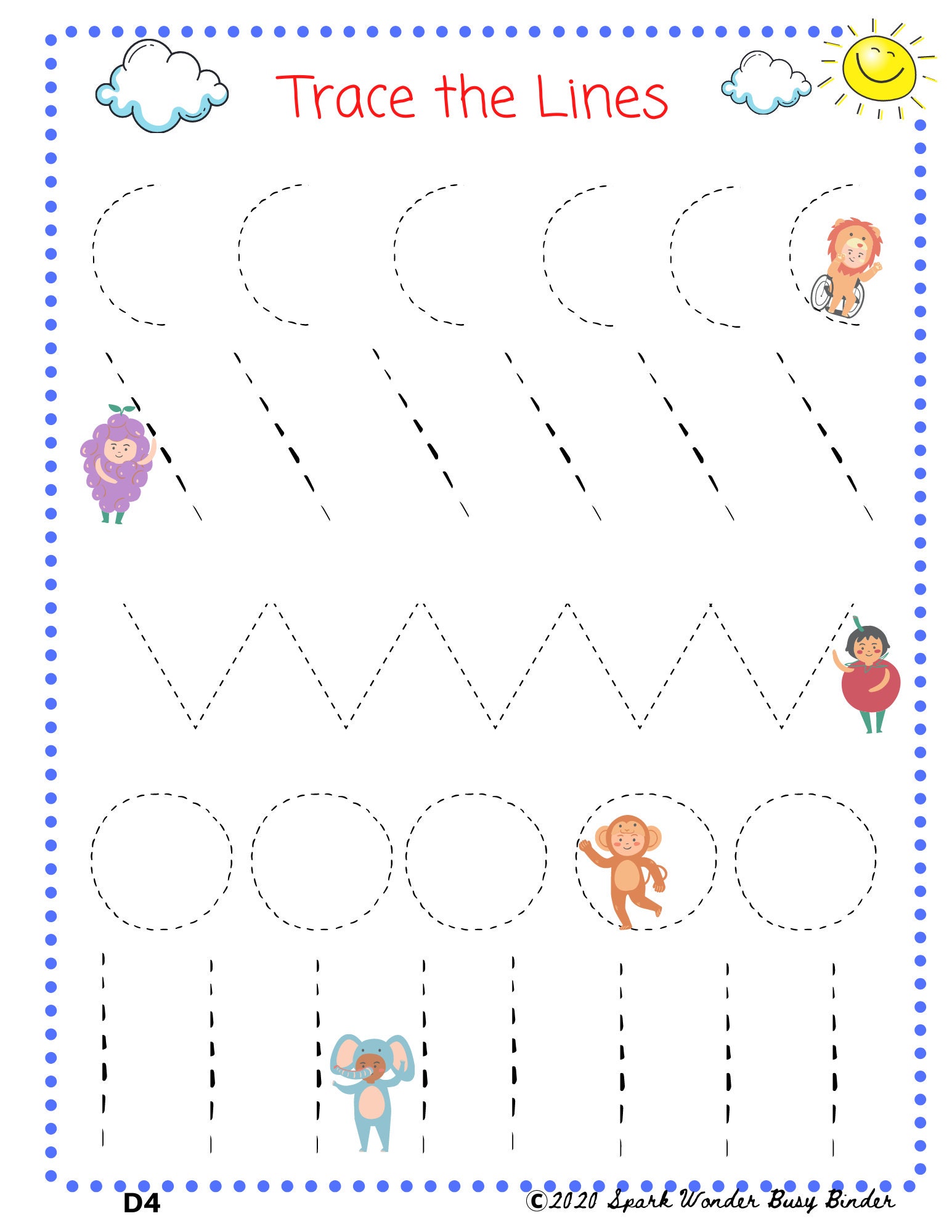 Tracing Activity, Busy Binder, Worksheet, Writing, Preschool, Pre K ...