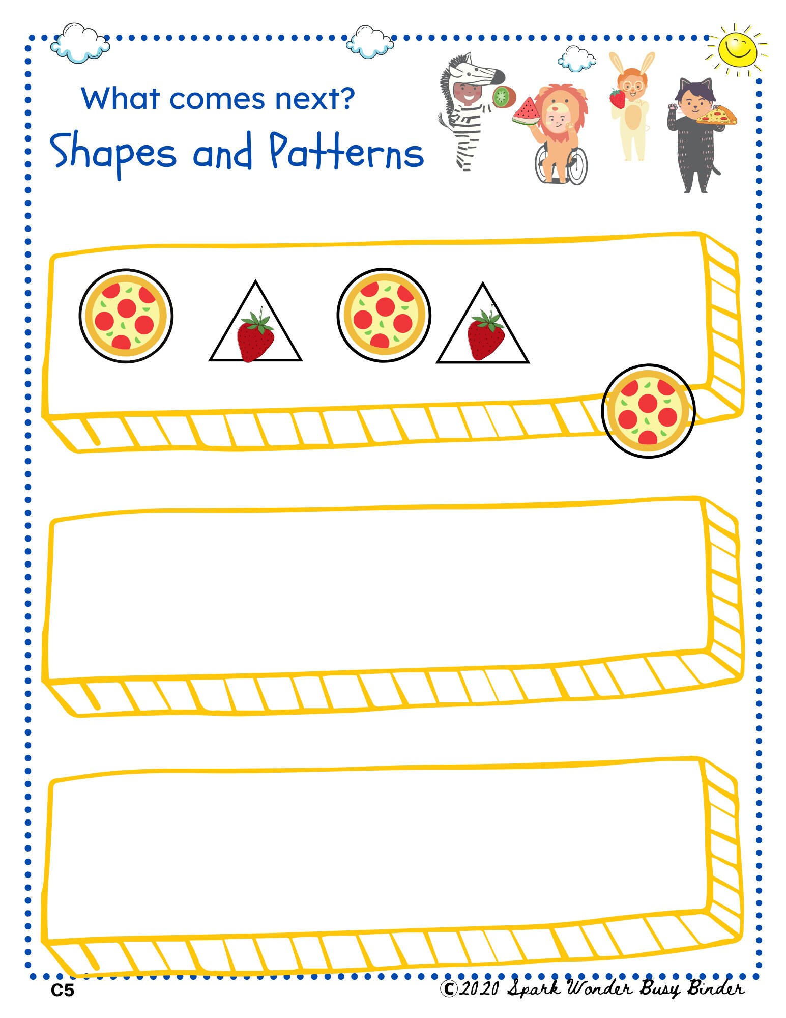 Math Activity Worksheet, Shapes and Color Sorting, Patterns, Busy ...