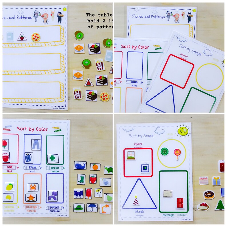 Math Activity Worksheet, Shapes and Color Sorting, Patterns, Busy ...