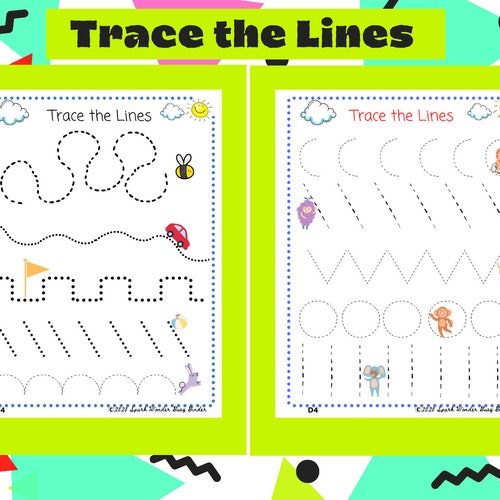 Tracing Activity Busy Binder Worksheet Writing Preschool - Etsy