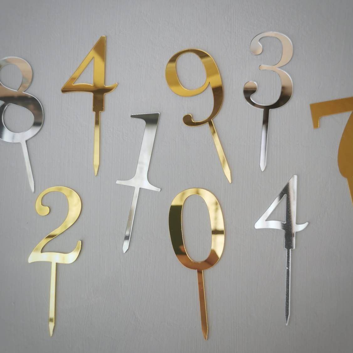 Cake Topper Numbers Gold Cake Topper Silver Cake Topper Cake - Etsy