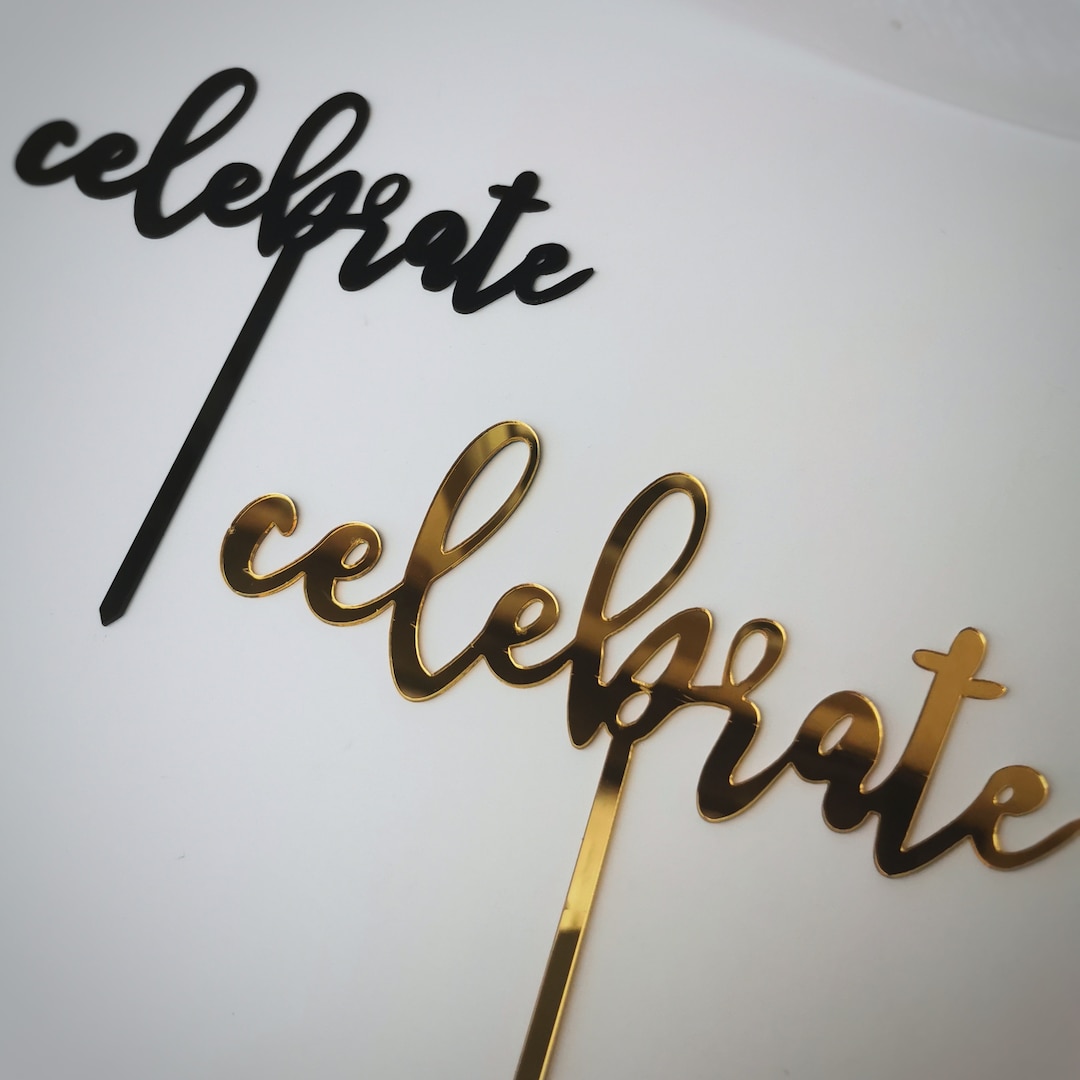 Cake Topper Celebrate Birthday Cake Topper Black Cake Topper Passed ...