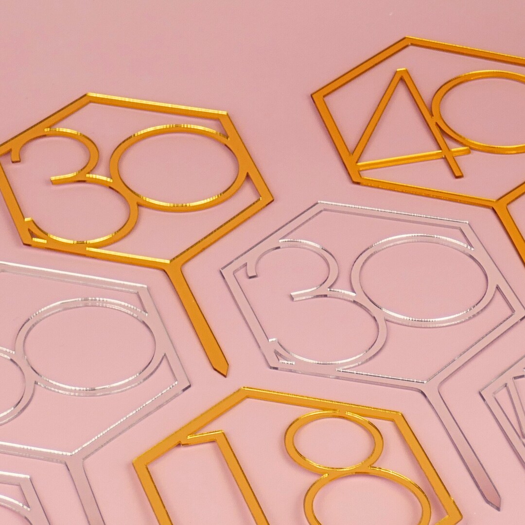 Cake Topper Numbers Silver Gold Cake Topper 40th Birthday 18 Number ...