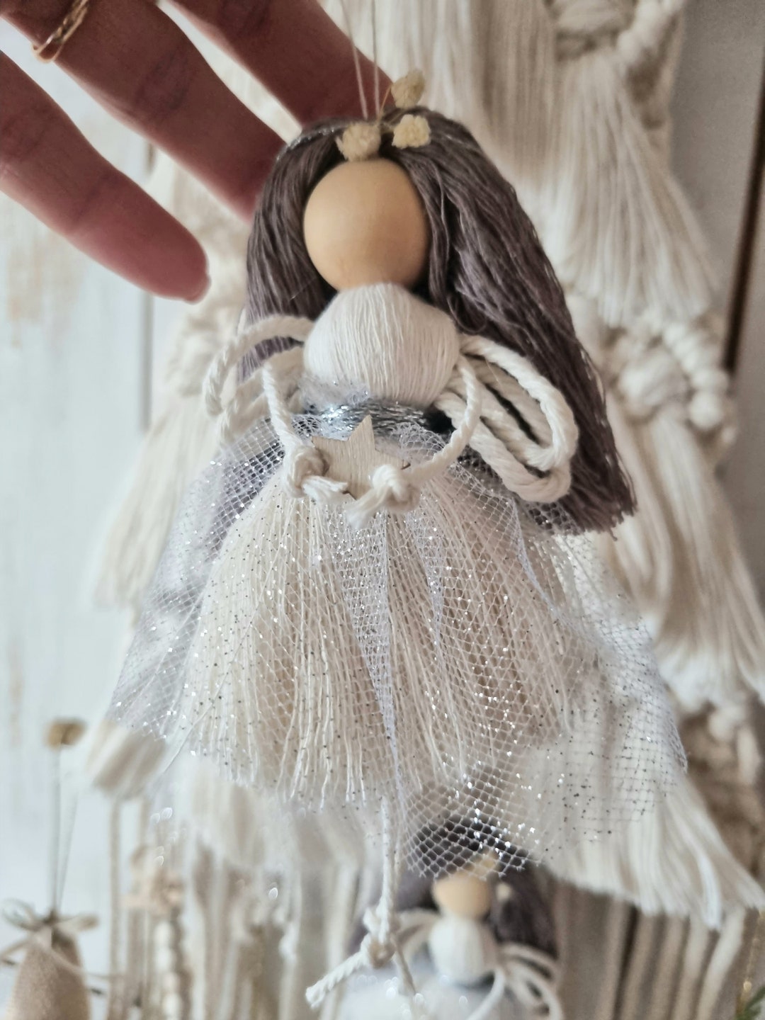 Macrame Little Angel Macrame Doll Christmas Decorations - Etsy