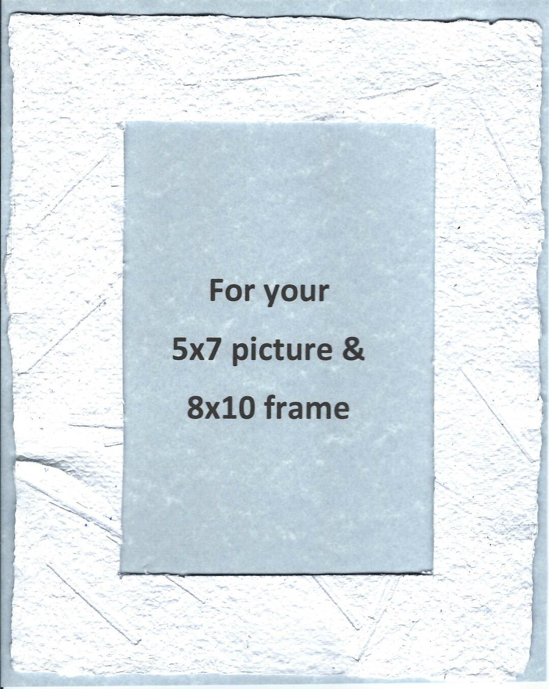 Photo Mat 8x10 - Handmade Paper Blue-white Embossed, for Your Special ...