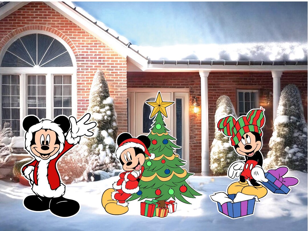 Mickey Merry Christmas Garden Decor | Outdoor Christmas Decorations ...