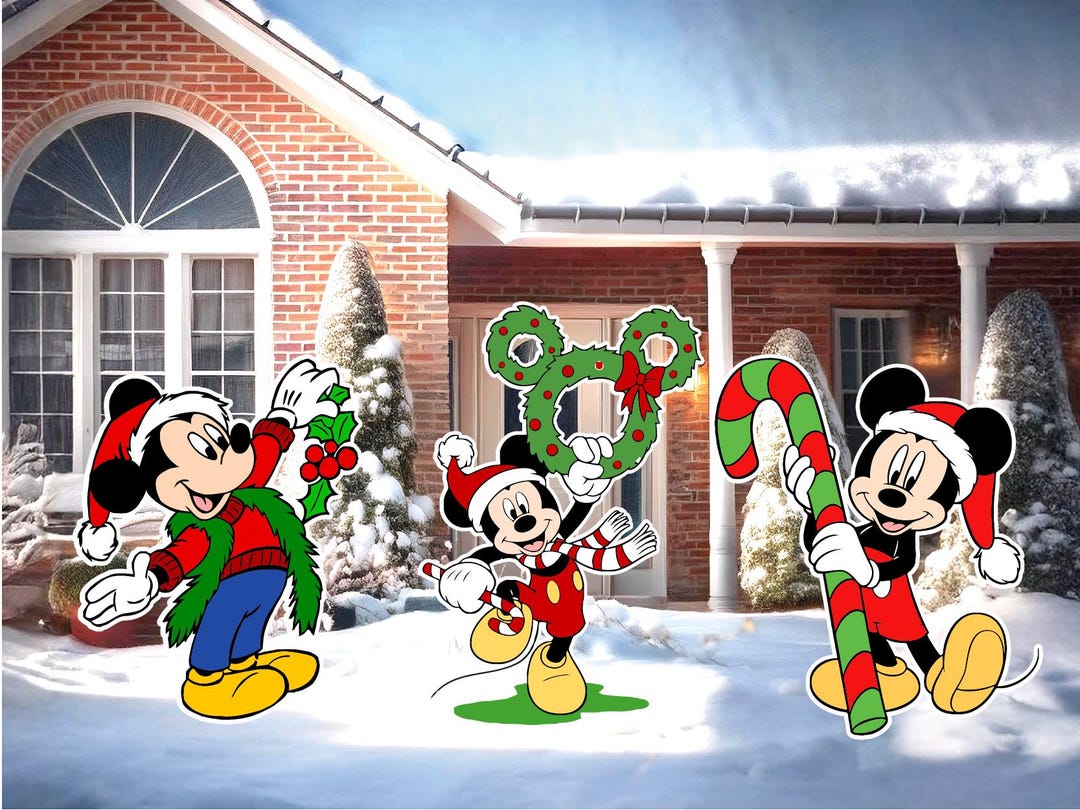 Mickey Merry Christmas Garden Decor | Outdoor Christmas Decorations ...