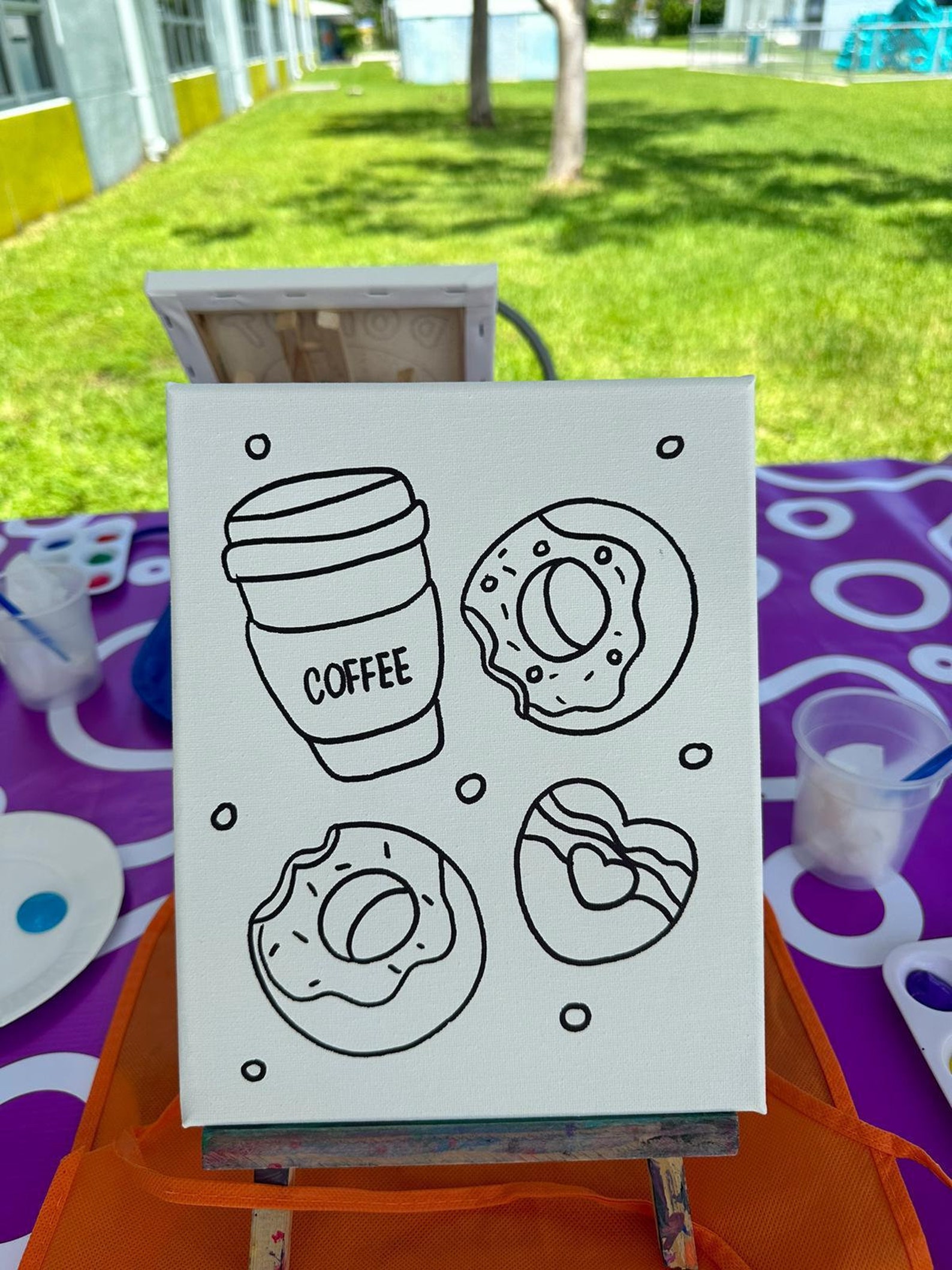 Donut Paint Kids Party, Canvas, Paint Birthday, Art Station, Birthday ...