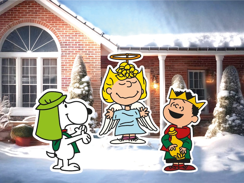 Charlie and Snoopy Christmas Garden Decor/ Christmas Decoration - Etsy