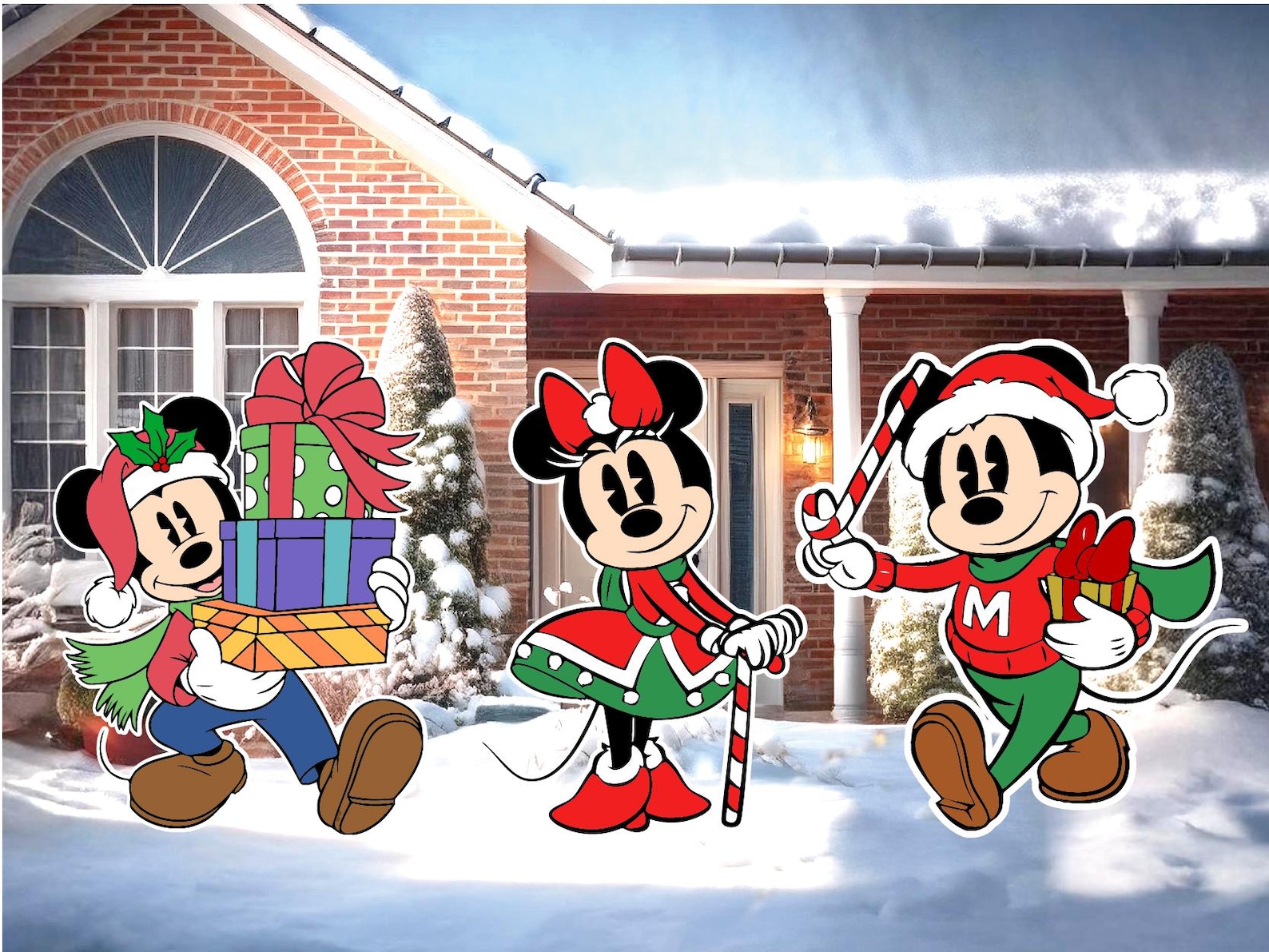 Mickey Merry Christmas Garden Decor | Outdoor Christmas Decorations ...