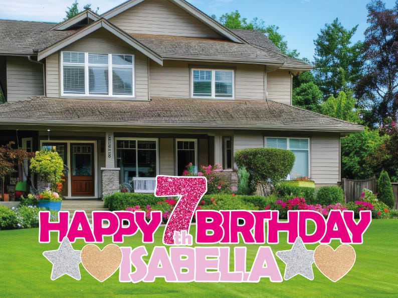 Happy Birthday Yard Sign Etsy