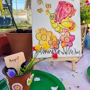 Spring Party Kit, Handmade Predrawn Canvas, Paint Birthday Fun, Drawing ...
