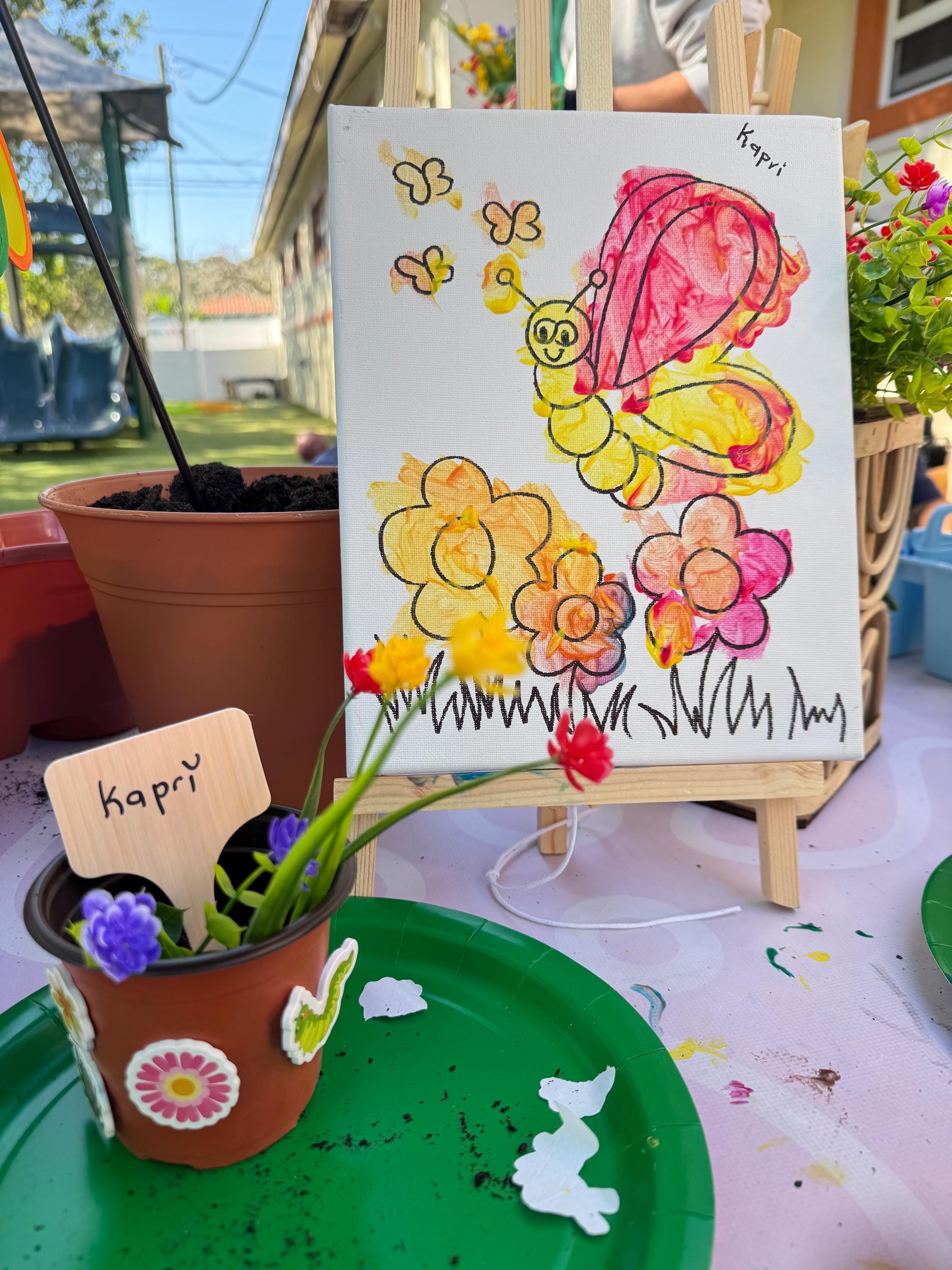 Spring Party Kit, Handmade Predrawn Canvas, Paint Birthday Fun, Drawing ...