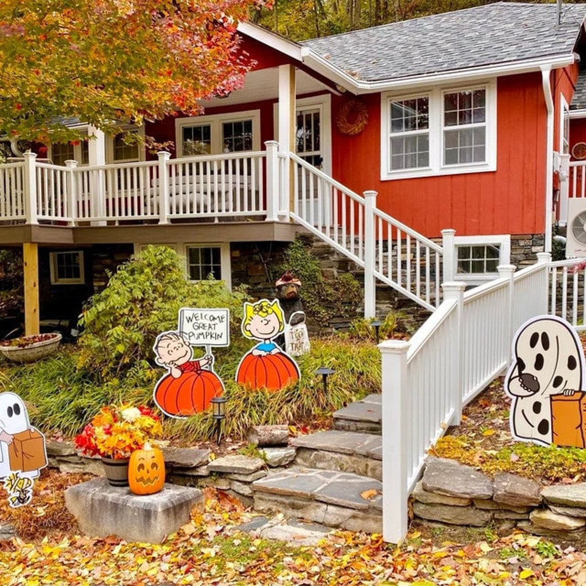Welcome Great Pumpkin Yard Sign / Linus Brown / Sally Brown / Peanuts ...