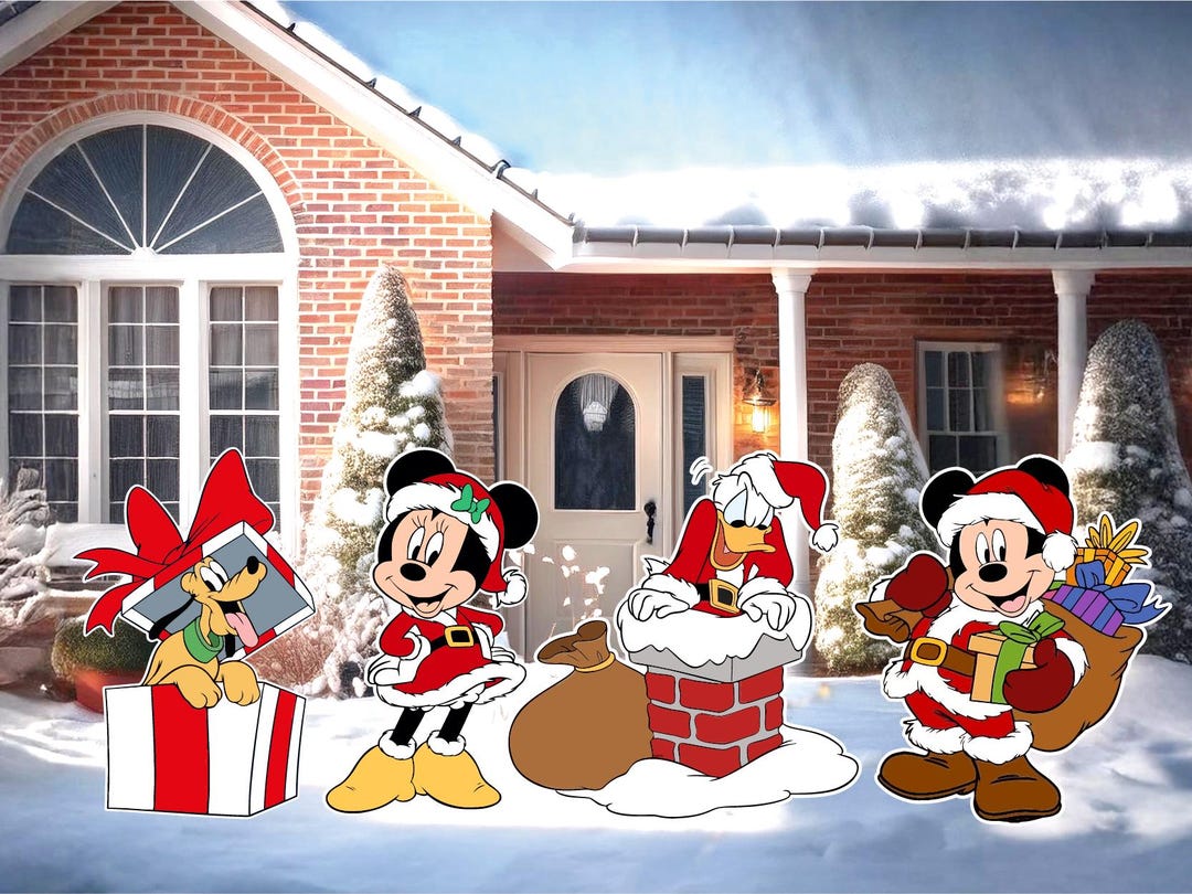 Mickey Merry Christmas Garden Decor | Outdoor Christmas Decorations ...