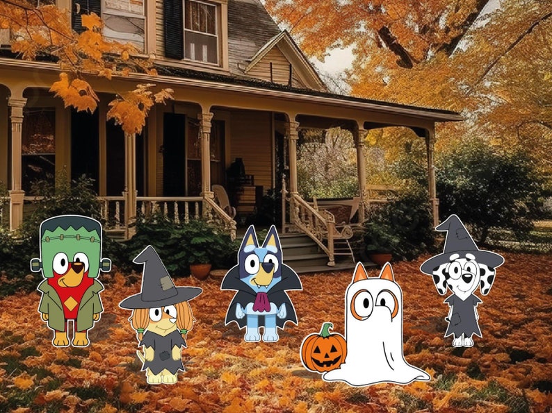 Bingo and Bluey Halloween Yard Decorations! Yard Sign - Etsy