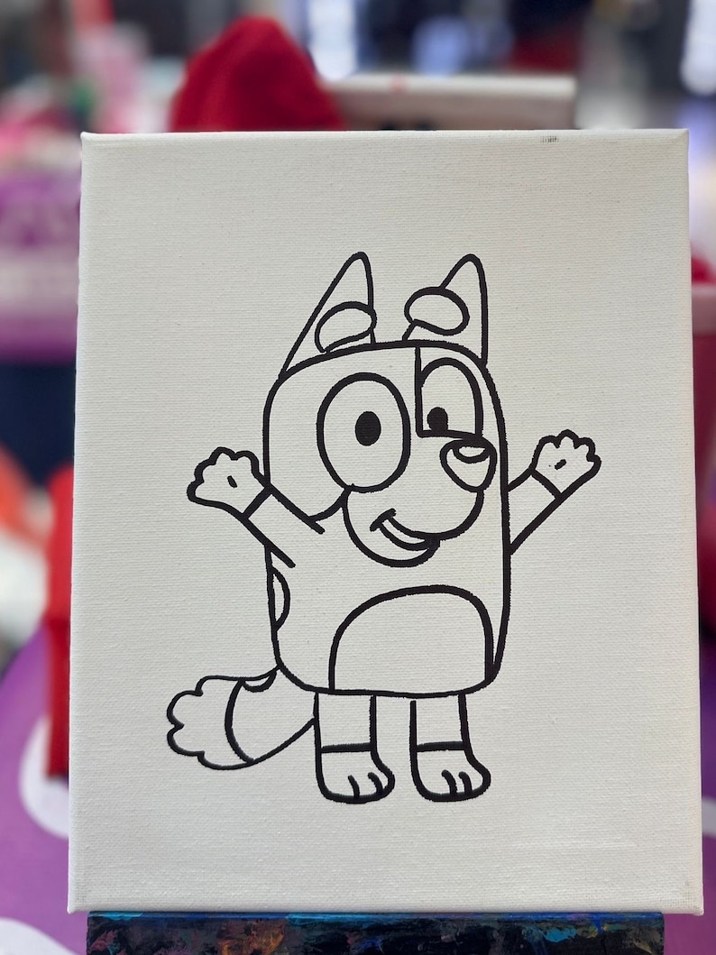 Bluey and Bingo Canvas Party Kit, Hand Made Predrawn Canvas, Paint ...