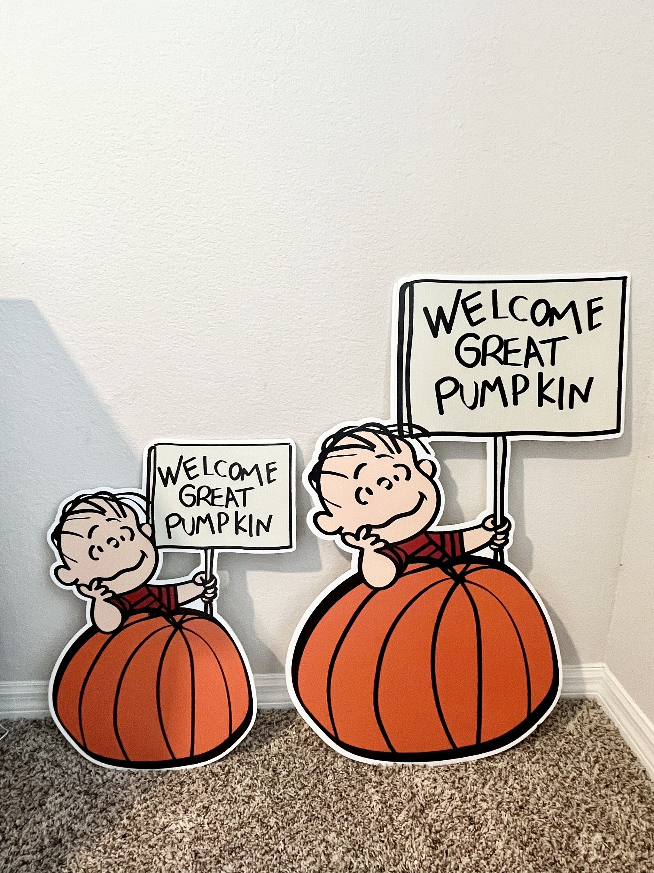 Welcome Great Pumpkin Yard Sign / Linus Brown / Sally Brown / Peanuts ...