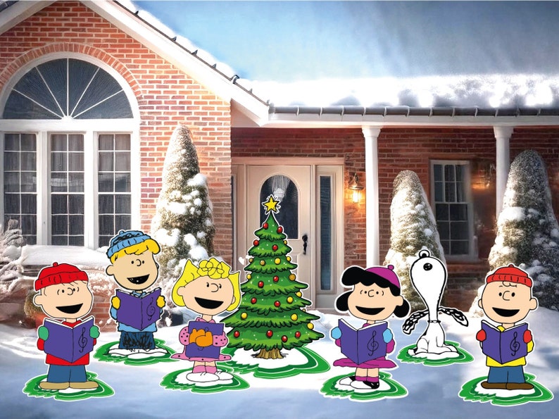 Charlie Brown Peanuts Christmas Characters Yard Sign - Etsy