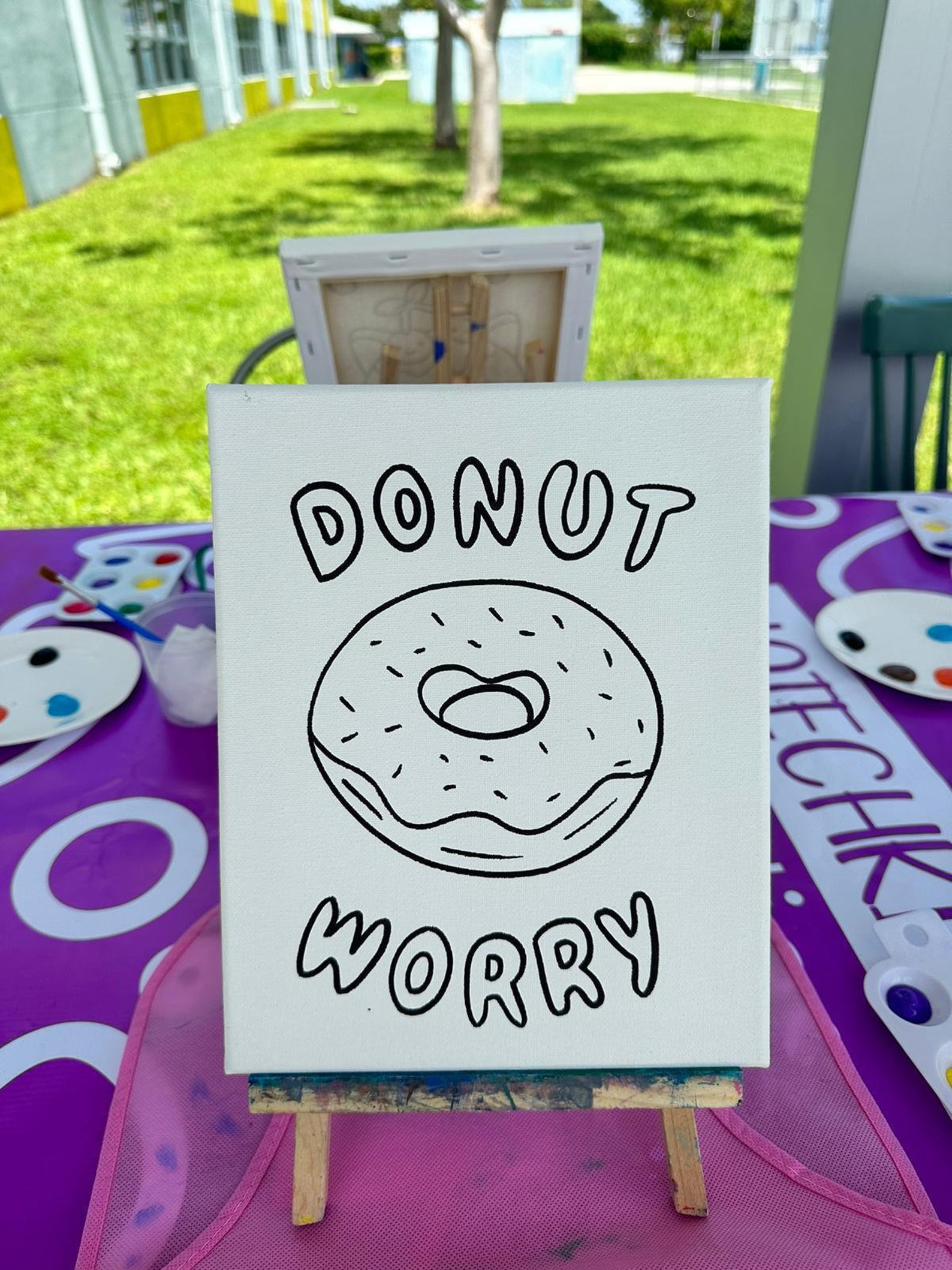 Donut Paint Kids Party, Canvas, Paint Birthday, Art Station, Birthday ...