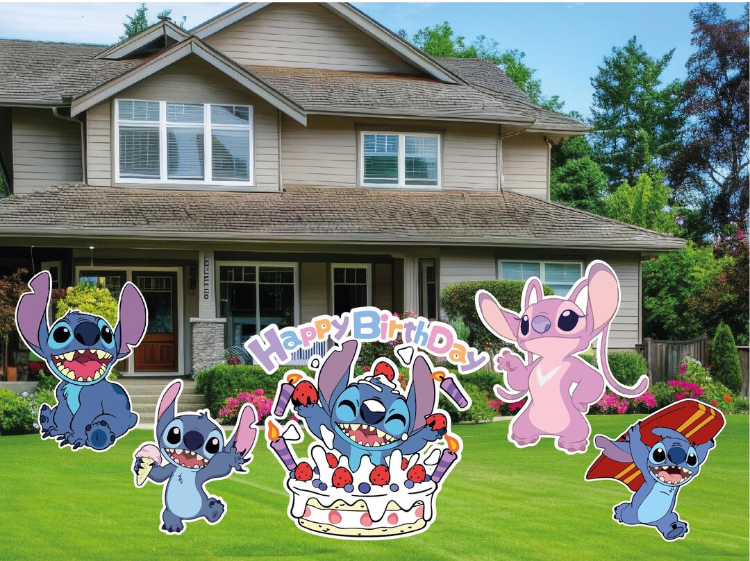 Celebrate Hawaiian Style With Our Stitch Yard Sign: Fun Guaranteed! - Etsy