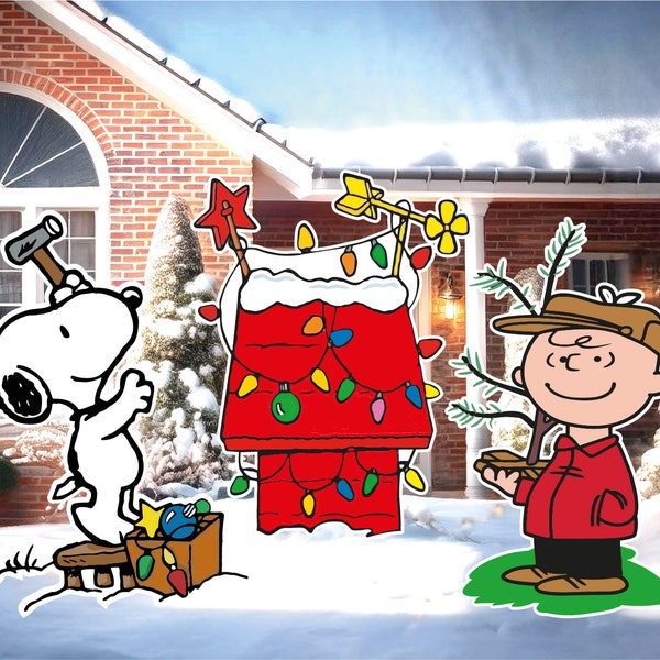 Peanuts Christmas Yard Art - Etsy