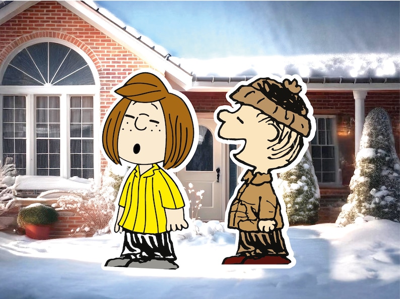 Charlie Brown & Snoopy Christmas Yard Sign | Peanuts Show Logo Cut Out ...