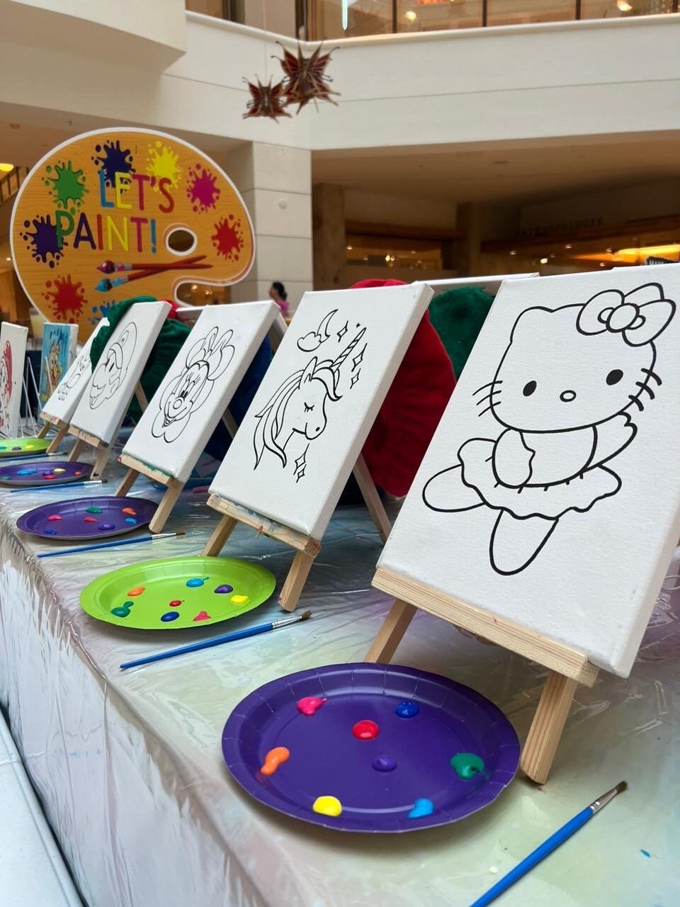 Hello Kitty Canvas Party Kit, Handmade Predrawn Canvas, Paint Birthday Fun, Drawing Sketch ...