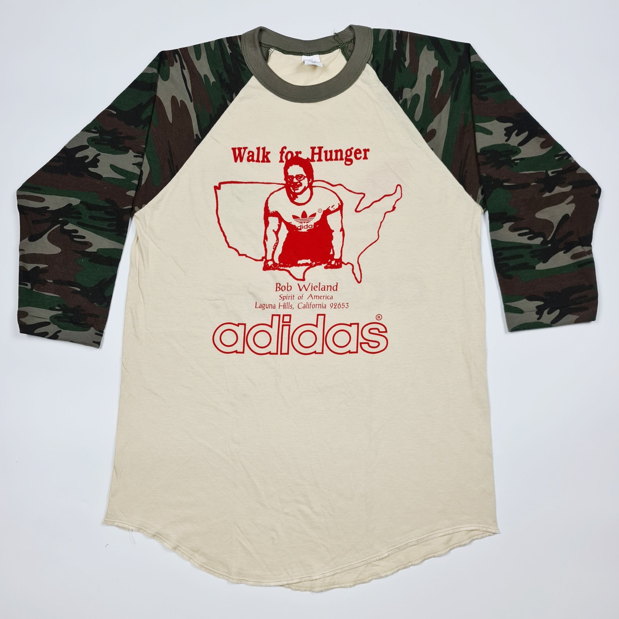 Retro Adidas Walk for Hunger Bob Wieland T-shirt Camo - Etsy UK