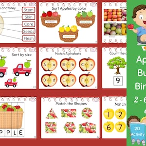 Apple Unit Study, Apple Theme Prek Busy Book, Preschool Curriculum ...